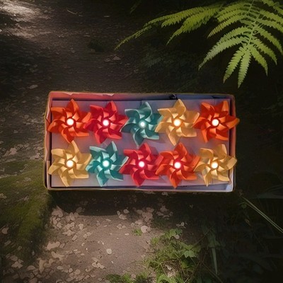 Set of 10 Vintage Indoor/Outdoor Pinwheel Patio String Lights Pop To Go ...