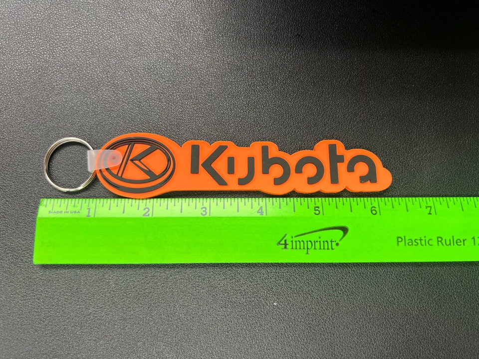 New Kubota Orange Rubber Key Chain Key Tag with Metal Ring 6in. | eBay