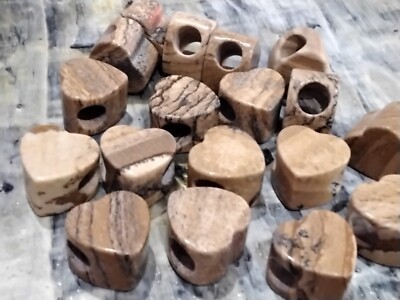 Nat Picture Jasper European Beads, Heart,13-14x13-14x9-10mm,Hole 5.5 ...