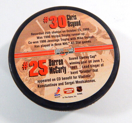1999-2000 Hockeytown Collector Puck Series Chris Osgood/Darren McCarty ...