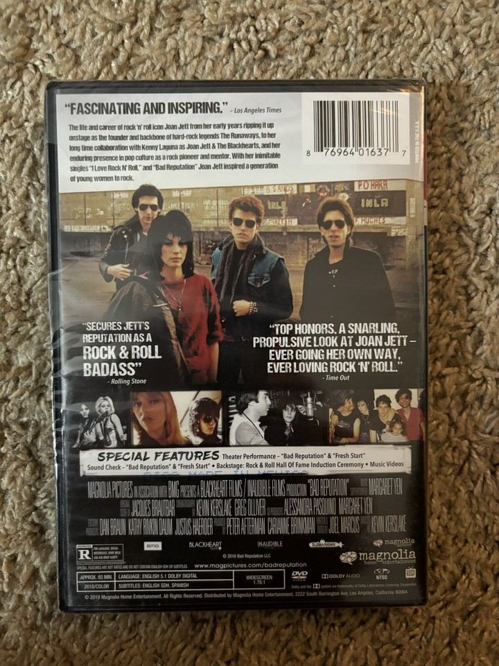 BAD REPUTATION DVD Joan Jett Documentary Biography New, Sealed ...