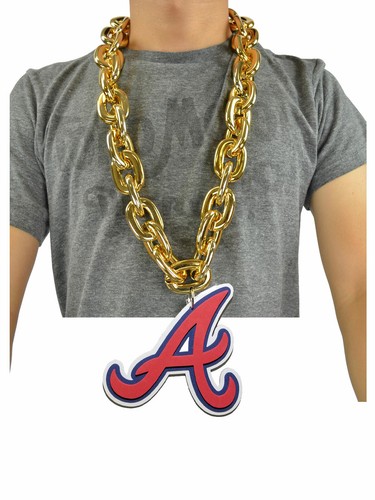 New MLB Atlanta Braves GOLD Fan Chain Big Necklace Foam | eBay