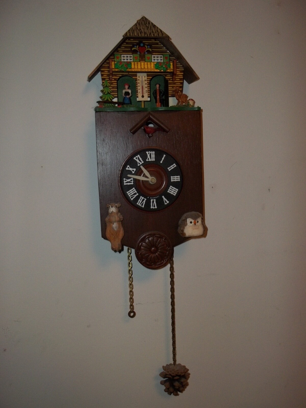 Vintage German Weather House Barometer Thermometer with hand made ...