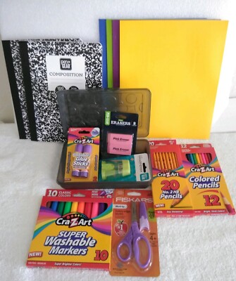 Mixed Back to School Essential Supplies Kit Bundle Grade K-8 Boys/Girls ...