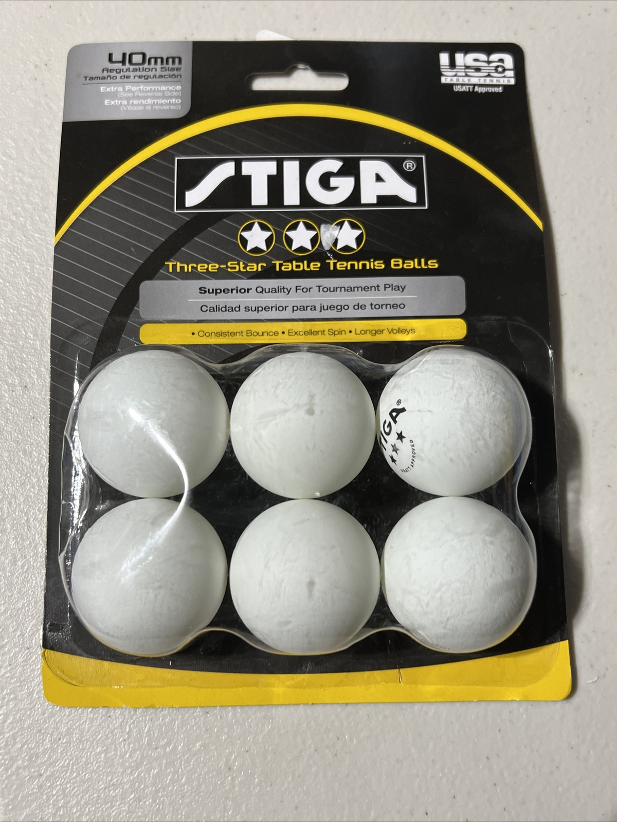 STIGA 3-Star Table Tennis Balls White 6-Pack | eBay