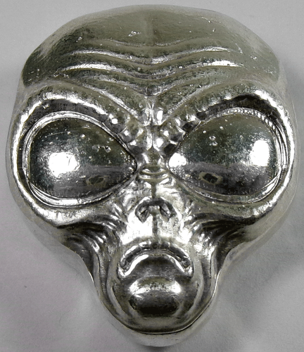 2020 Monarch Precious Metals 3D Alien Head 2 Oz .999 Fine Silver Round ...