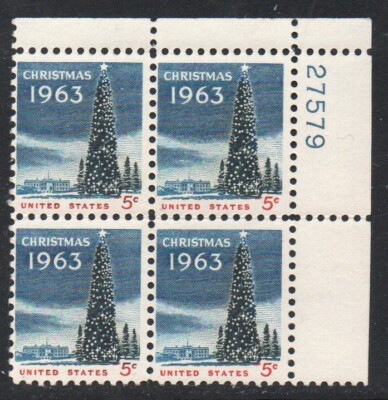 ALLY'S STAMPS US Plate Block Scott #1240 5c Christmas Tree [4] MNH F/VF ...