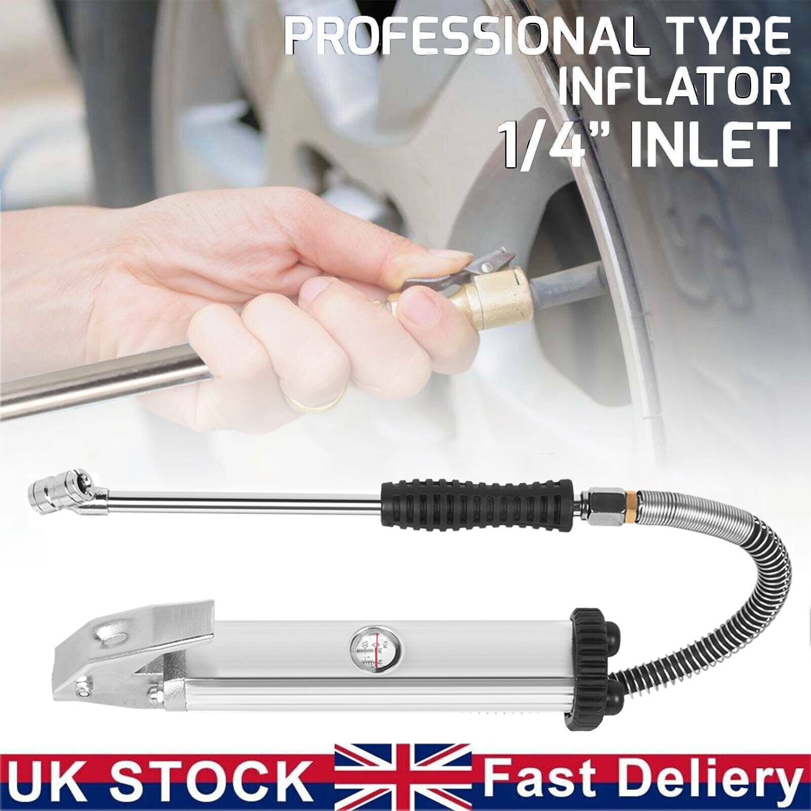 Professional Tyre Inflator with Gauge Air Line Pressure Tester Tyre ...