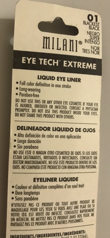1 MILANI EYE TECH EXTREME Liquid EyeLiner ~ 01 BLACKEST BLACK SEALED | eBay