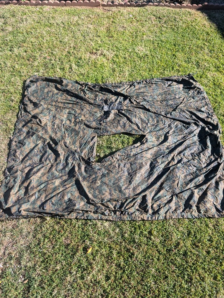 USMC Field Tarp Woodland Camo Shelter Groundcover Camping Reversible ...