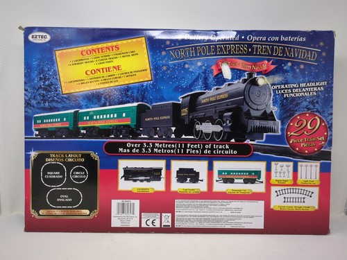 North Pole Express Train Set Battery Operated Holiday Christmas NOB ...