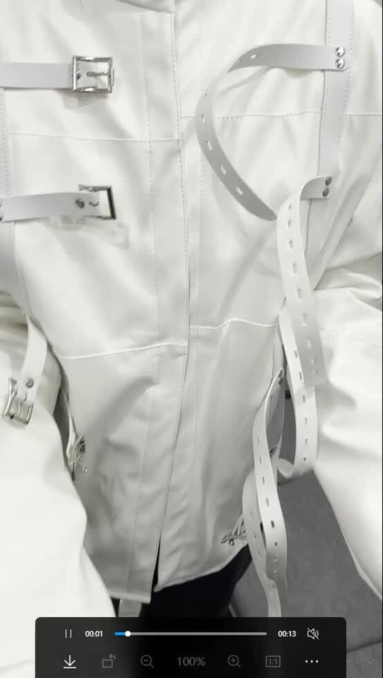 S/M L/XL Asylum Straight Jacket Costume Headgear Braid Body Harness ...