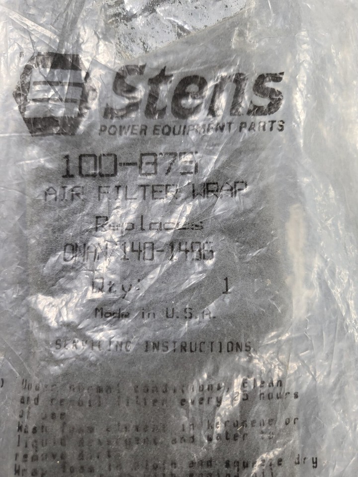 Stens 100-875 Pre Filter for John Deere HE140-1496 NOS | eBay