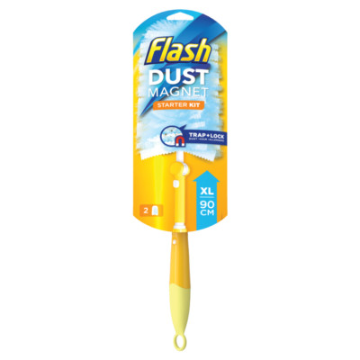 Flash Duster Dust Magnet XL Starter Kit - Extendable Handle - 90cm + 2 ...