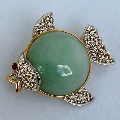 Gorgeous 2.90Ctw Rose Cut Diamond Gemstone Silver Victorian Fish Brooch ...