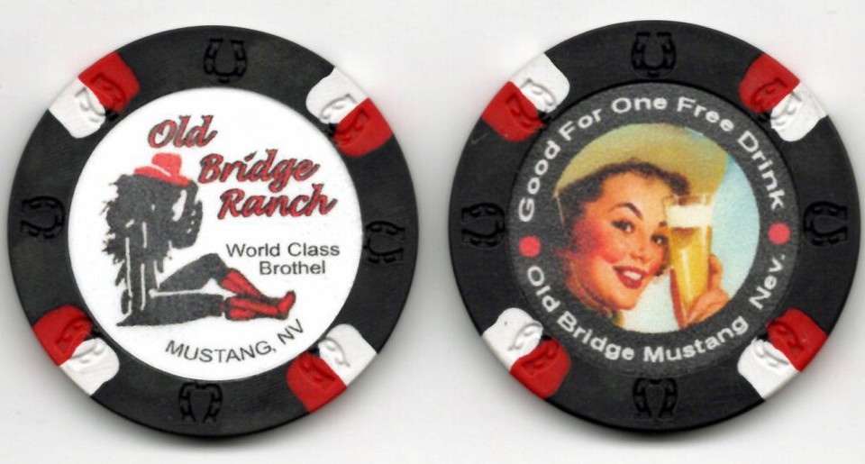 Old Bridge Ranch Mustang, NV. Legal Brothel Cathouse Drink Chip | eBay