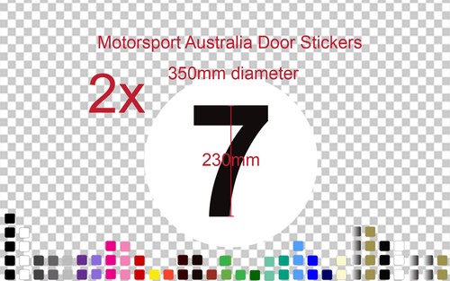 2x Motorsport Door Number Stickers CAMS Race Racing regulation size ...