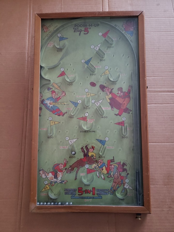 Vintage Pinball Game Tabletop Push M Up Big Five Countertop Trade ...