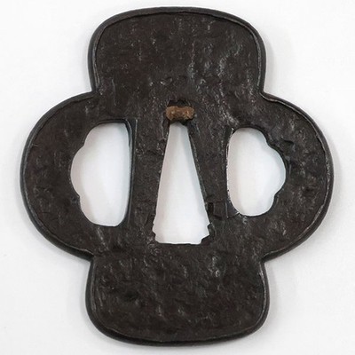 Edo Owari Iron Cross Mokko Tsuba 刀苑社上々作 大川晃永氏旧蔵品 Japanese Samurai Sword ...