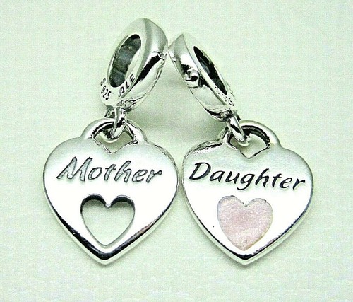 PANDORA Double Heart Split Dangle Charm - 799187C01 for sale online | eBay