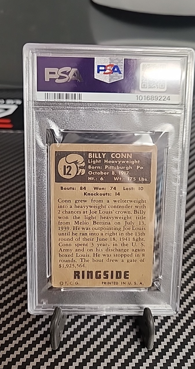 BILLY CONN 1951 TOPPS RINGSIDE BOXING #12 AUTO PSA 10 VINTAGE SIGNED 🥊 ...