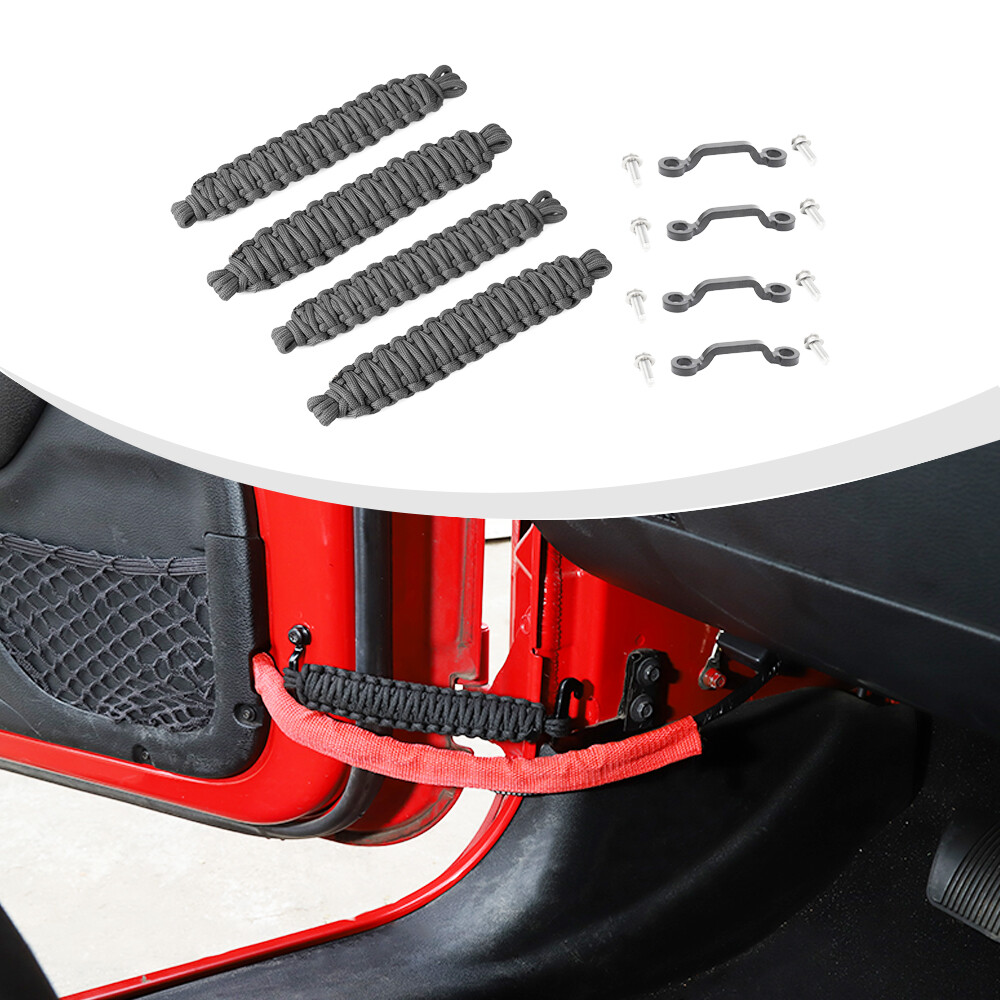 8X Black Door Limiting Strap & Stopper Heavy Duty Kit For Wrangler JK ...