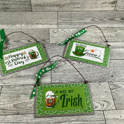 AGD St Patrick's Day Decor - Wee Bit Irish Small Ornament Signs 3pc Set ...
