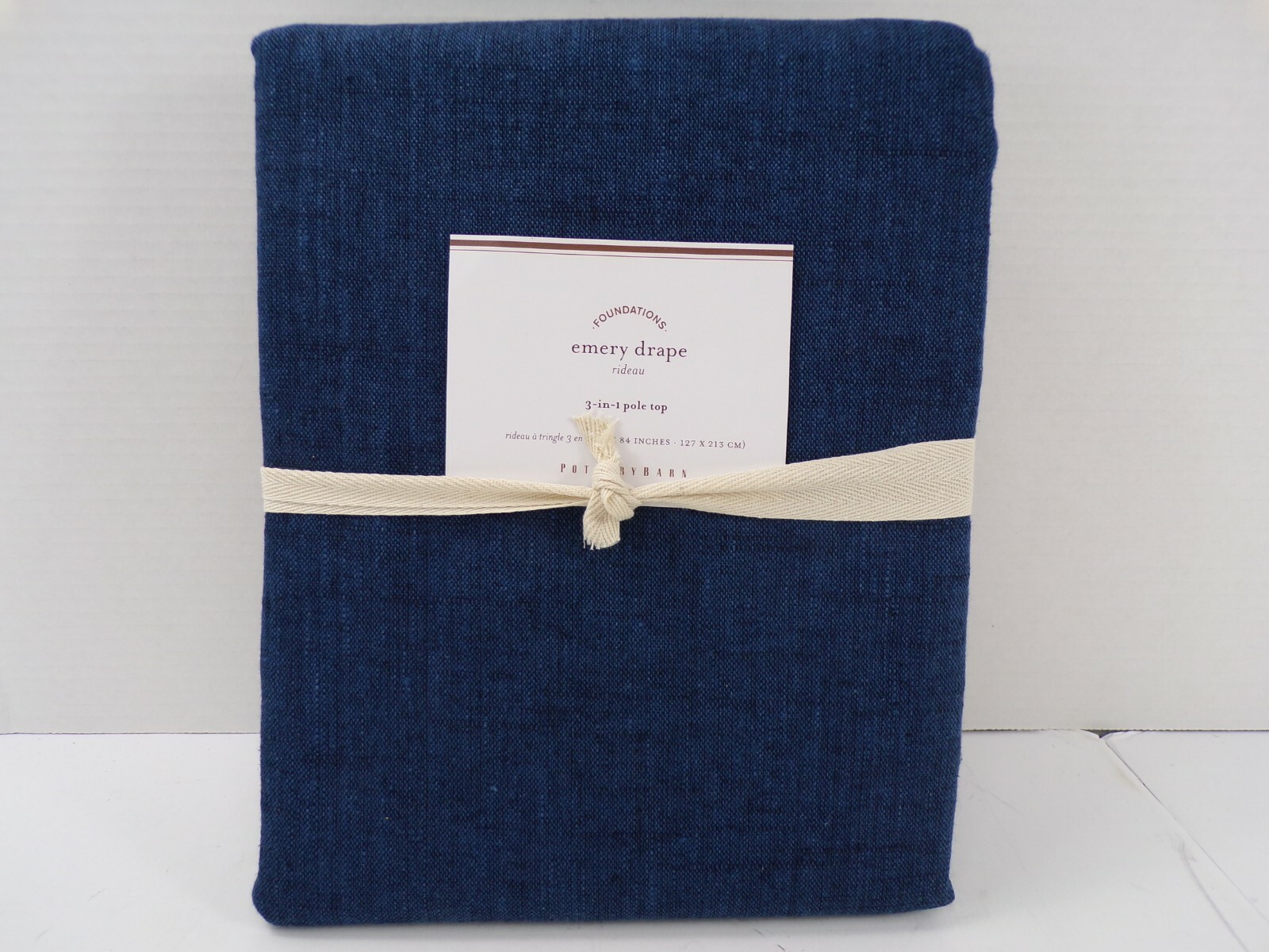 Pottery Barn Emery Cotton Lined Drape Panel 50x 84" Midnight Blue Denim ...