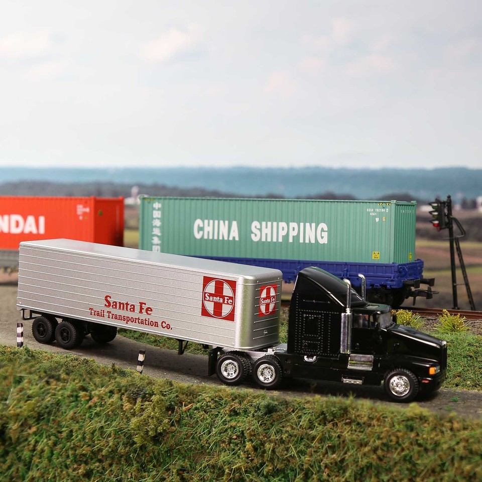 Evemodel Trailers HO Scale 1:87 Model Trailer for Railway Tractor (Pack ...