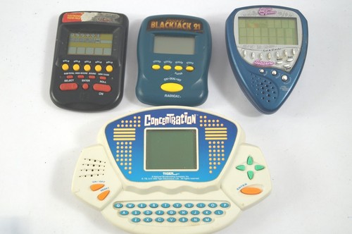 LOT (4) Hand Held Games Concentration Pocket BlackJack 21 Solitaire ...