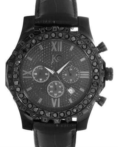 TECHNO COM KC CHRONOGRAPH DATE MEN WATCH 3.00CTW BLACK ROUND LARGE ...