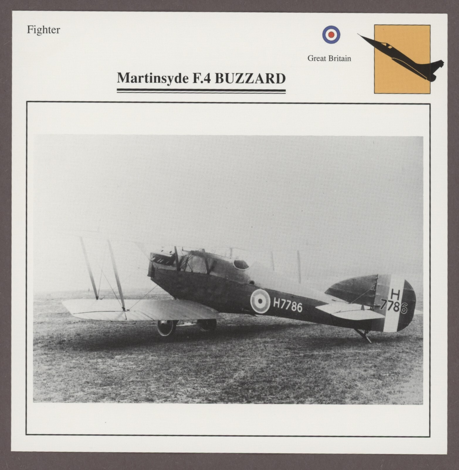 Martinsyde F.4 Buzzard Edito Service Warplane Aircraft Military Card ...