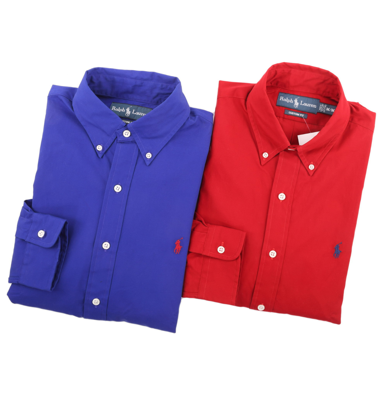 Polo Ralph Lauren Men Solid Custom Fit Button Down Casual Shirt - Free ...