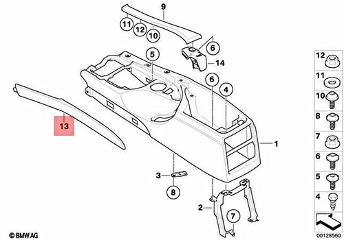 Genuine BMW E60 E61 520d 520i Trim Panel Center Console Front Right ...