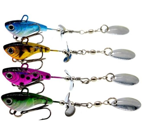 4PCS Spinner Fishing Lures Metal Spoon Jigs Hook Swimbait Bass Trout ...