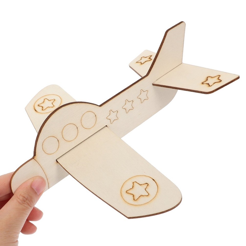 3pcs Blank Wooden Airplane Models Unfinished Airplane Small Airplane ...
