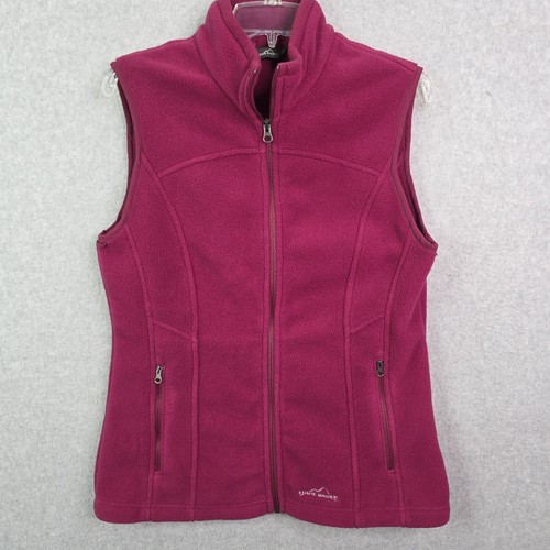 Eddie Bauer Womens Size M Fleece Performance Vest Raspberry Outdoor | eBay