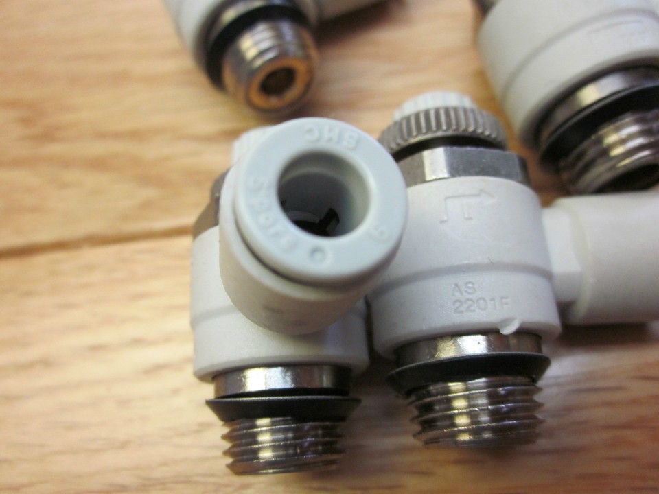 Lot of 4 SMC AS-2201F-U02-06 flow speed controls 6mm | eBay