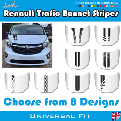 Renault Trafic SWB LWB Bonnet Stripes Camper Decals Stickers Van ...