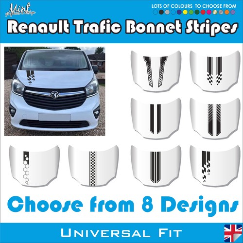 Renault Trafic SWB LWB Bonnet Stripes Camper Decals Stickers Van ...