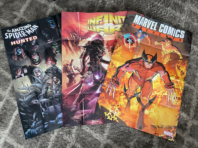 Marvel Promo Poster Lot Wolverine Infinity Wars Spider-Man 24" x 36 ...