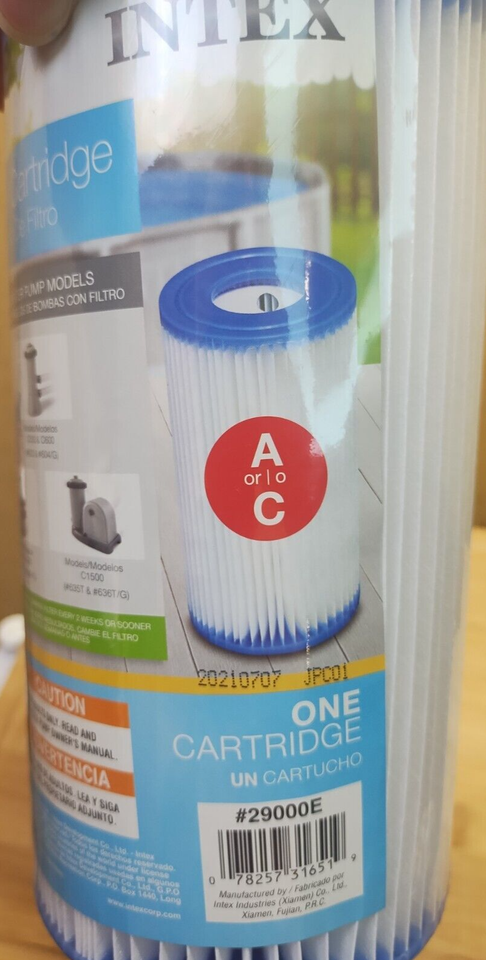 Intex 29002E White Pool Cartridge Filter - Fits Models C530 & C600 ...