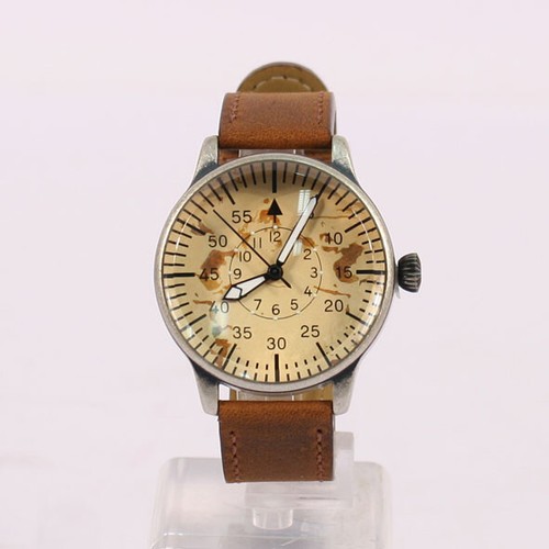 Replica German Pilots Watch Vintage WW2 Style with Brown Face NAV337 ...