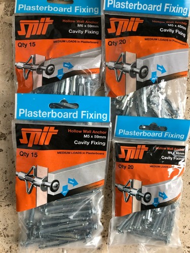 Spit Plasterboard Fixings Hollow Wall Anchors Cavity Fixing. Various ...