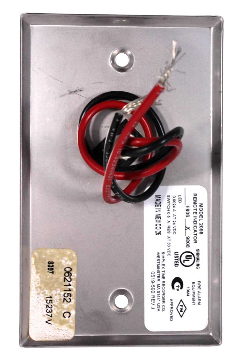 Simplex 2098-9808 Remote LED Alarm Indicator Red Status Single Gang ...