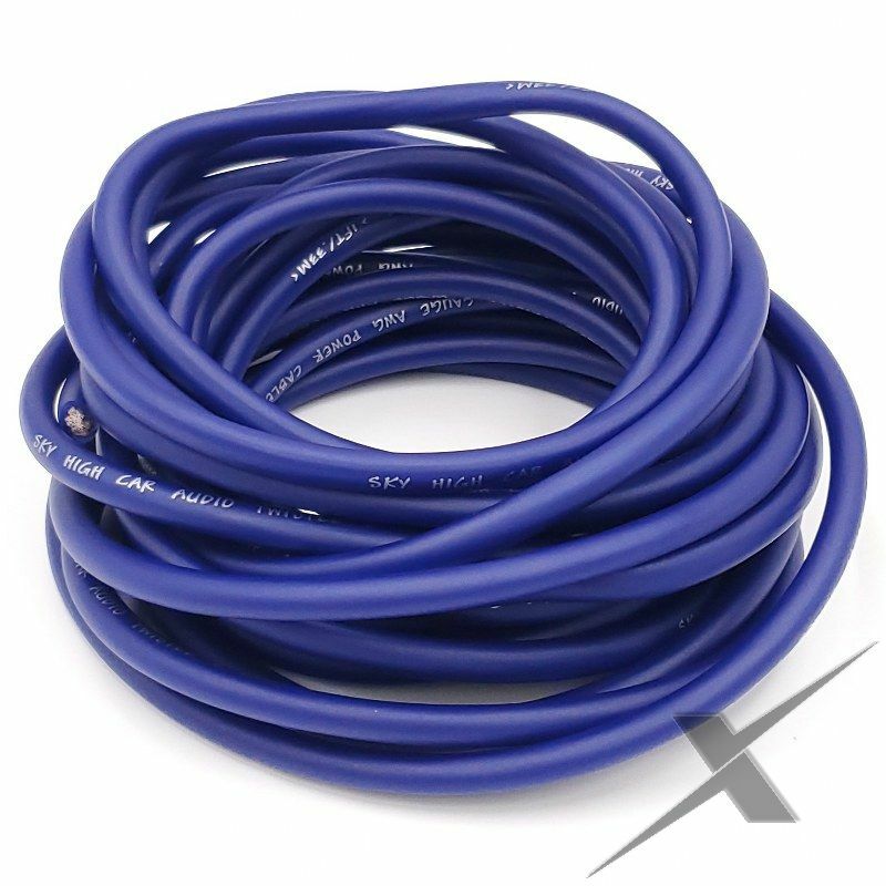 Sky High Car Audio OFC 2/0 Gauge By The Foot Blue, 56% OFF