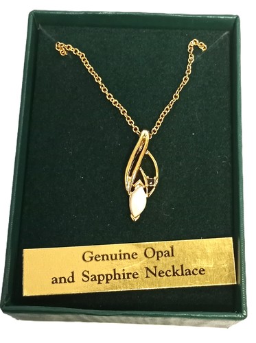 Vintage Ronte’ of Beverly Hills Genuine Opal and Sapphire Necklace | eBay