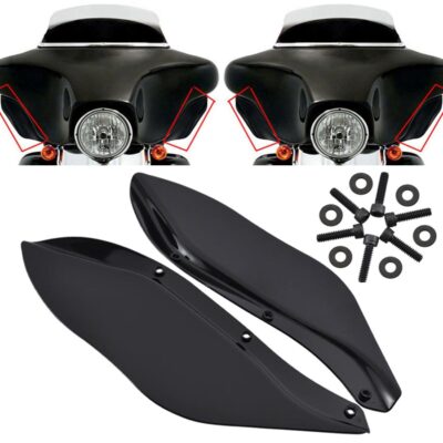 Pair Batwing Side Wind Deflector Fairing Air Wing For Harley Electra ...