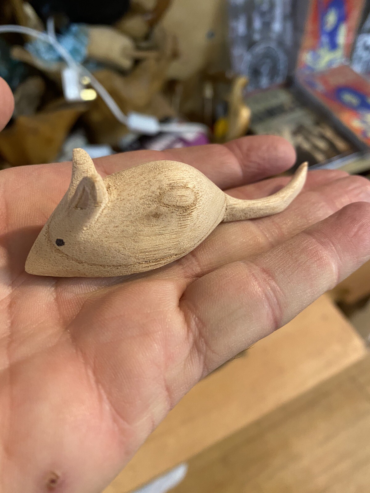 ChiselCraft (TEN) 10 Wooden Mice GRAINED NATURAL Wood Carvings Quality ...