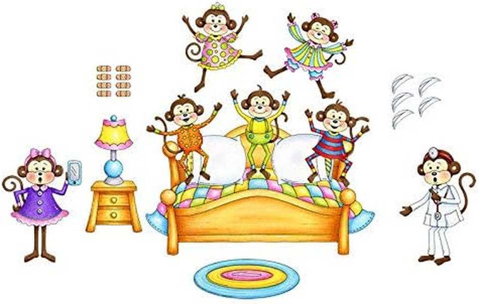 Five Little Monkeys Jumping on the Bed Felts Flannel Board Story 26 ...